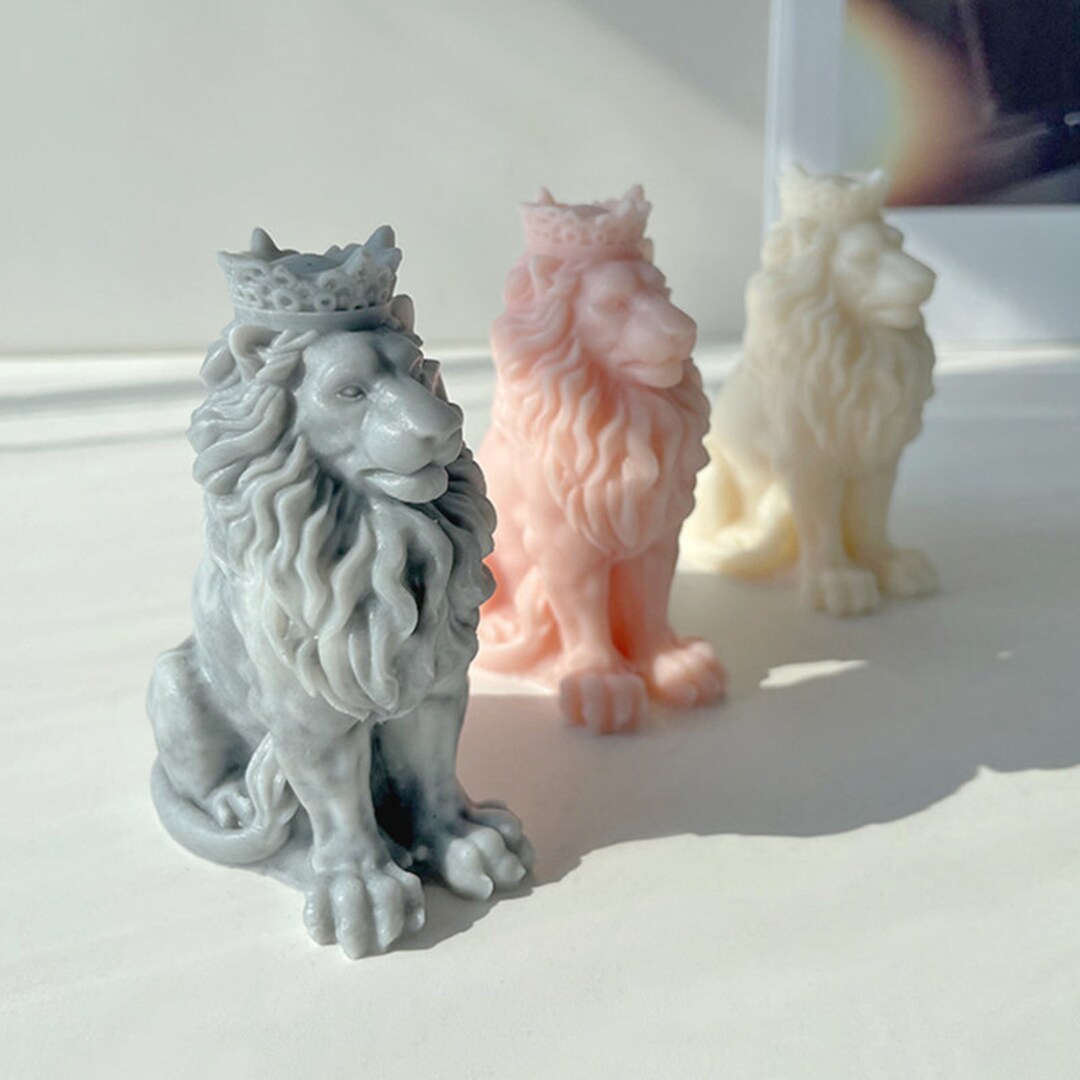 3D Lion Candle Silicone Mold-lion King Candle Mold-crown Lion Candle ...