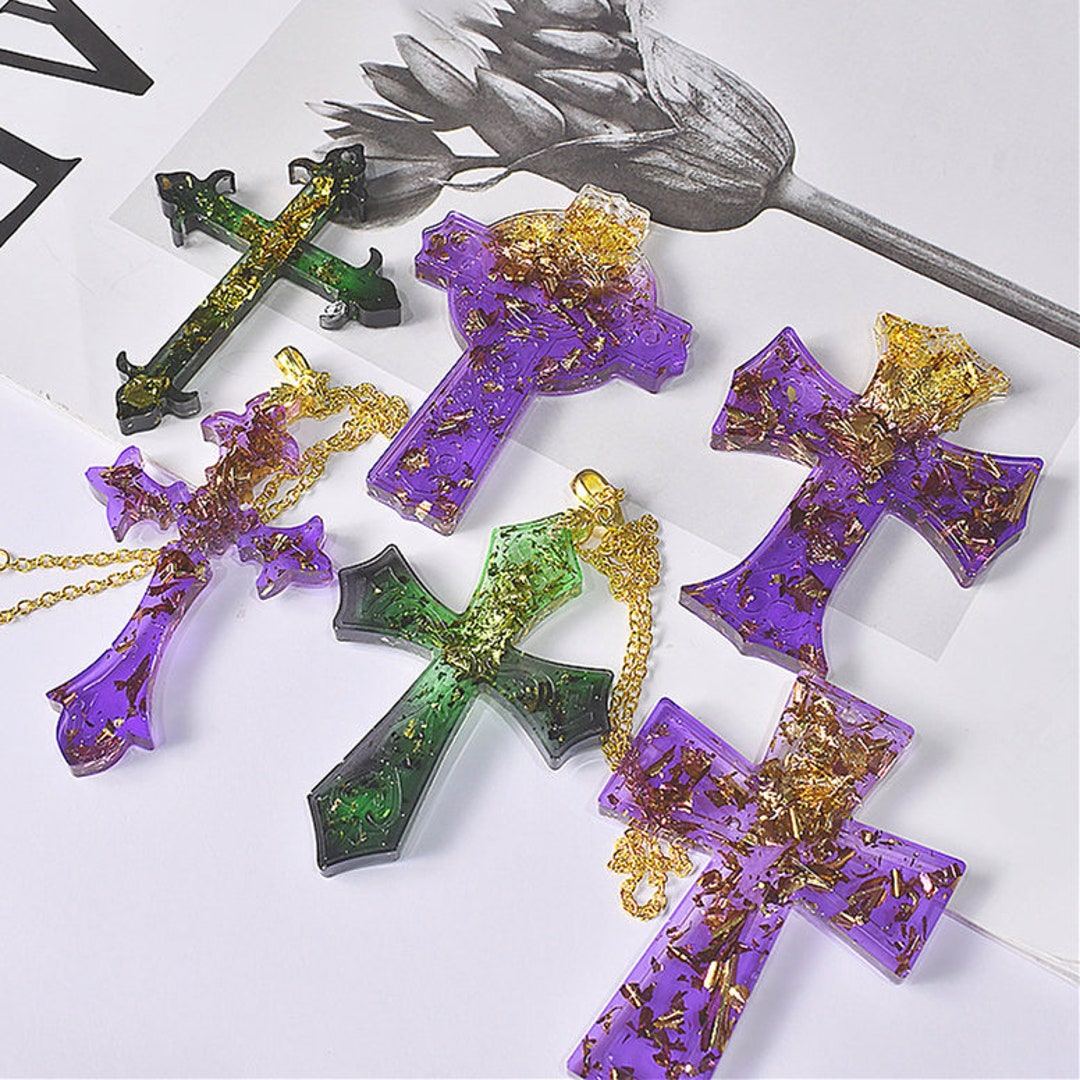 Shiny Cross Silicone Mold-cross Keychain Resin Mold-fashion Cross ...