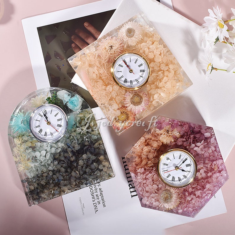 Geometric Clock Silicone Mold-table Clock Molds-hexagon Clock Resin ...