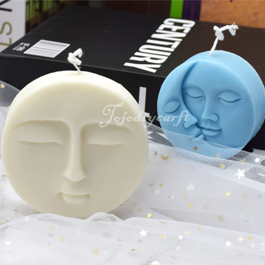 Moon Face Candle Mold-sun and Moon Candle Mold-crescent Moon Candle ...