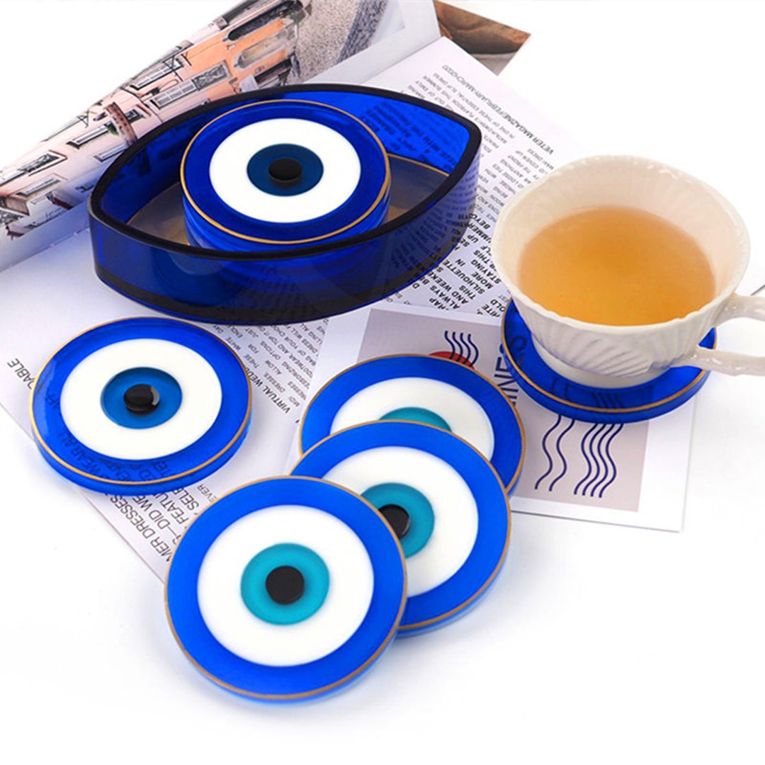 Evil Eye Coaster Silicone Mold-round Coaster Resin Mold-coaster Box ...
