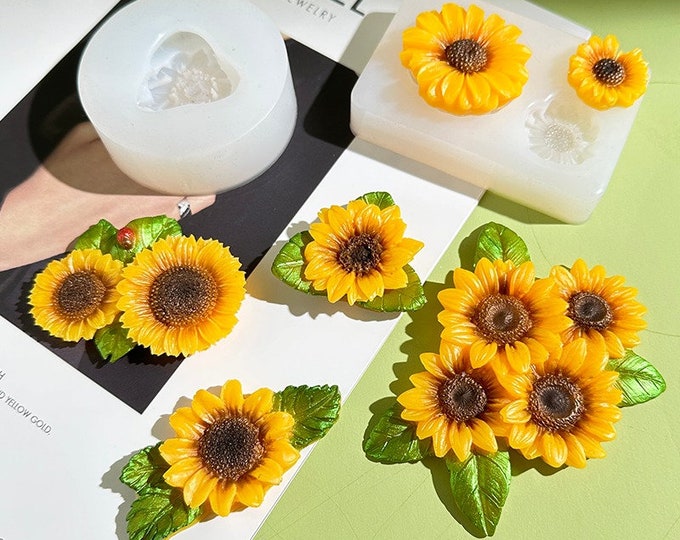 2 Styles Flower Silicone Mold,daisy Resin Mold,sun Flower Resin Mold ...