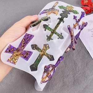 Shiny Cross Silicone Mold-cross Keychain Resin Mold-fashion Cross ...