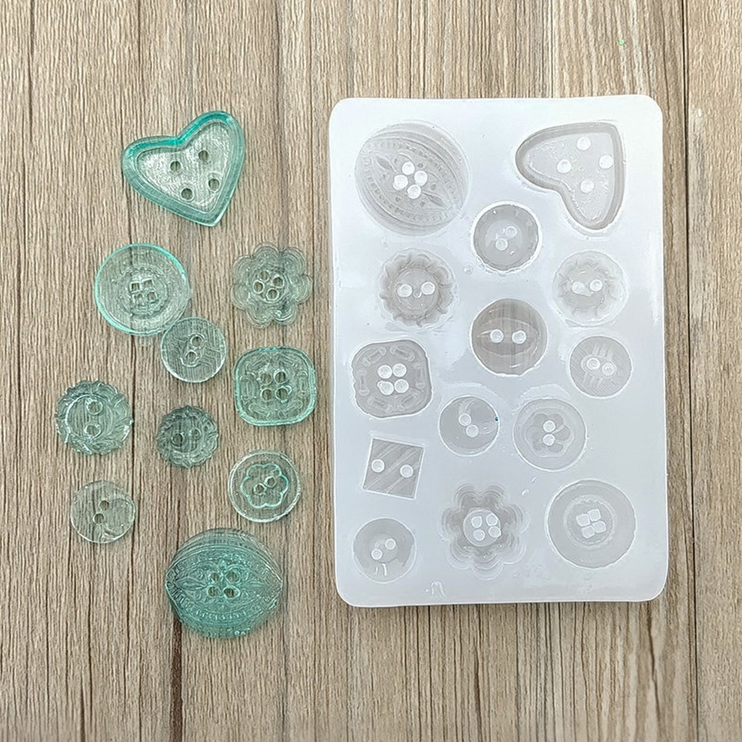 Creative Shaped Button Silicone Mold-round Square Sunflower Love Heart ...