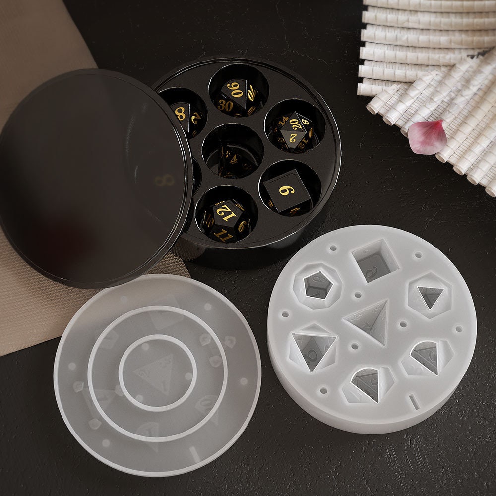 RPG Dice Set Silicone Mold-dnd Dice Resin Mold-7 Sharp Edge Dice Mold ...