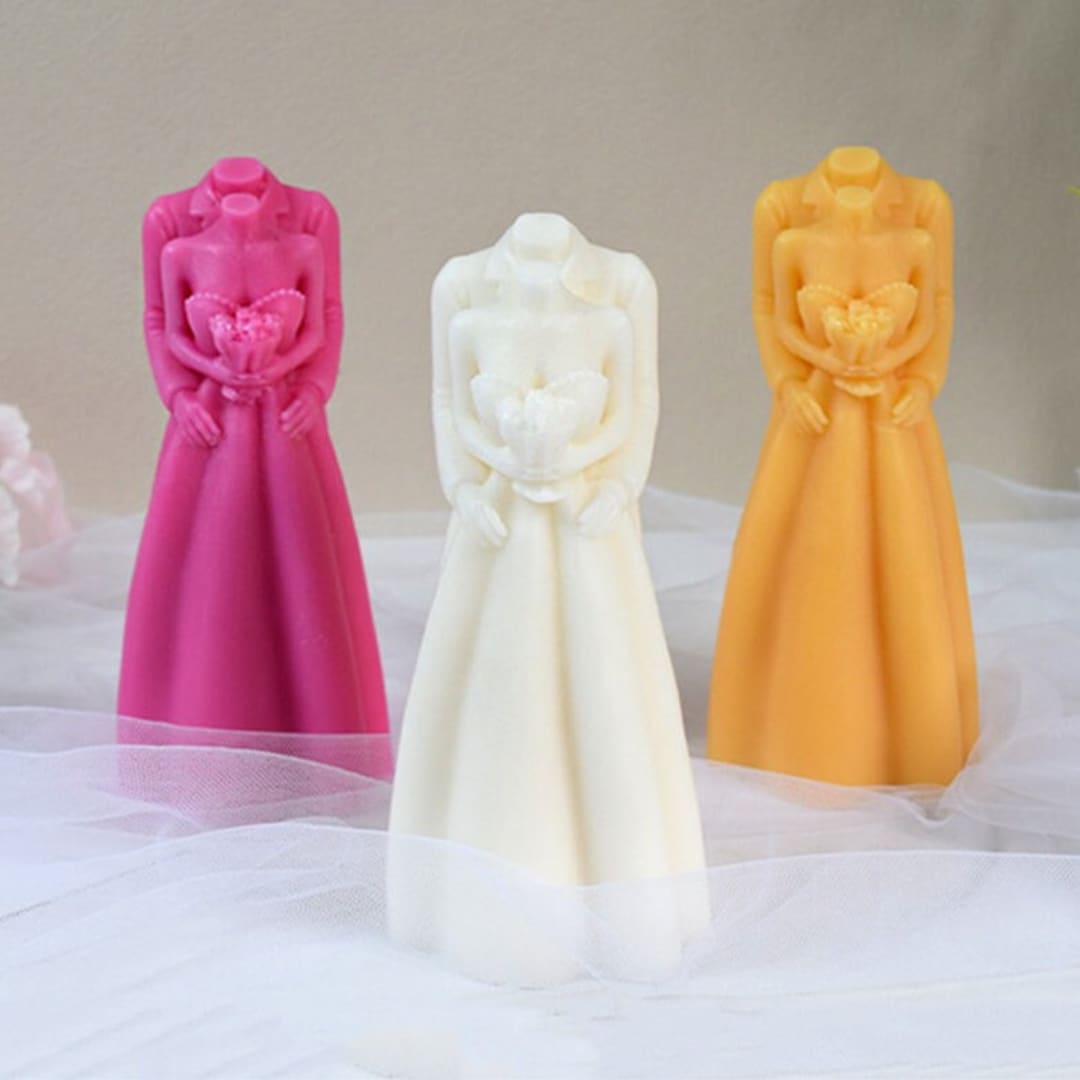 Couple Dress Candle Silicone Mold-hugging Couple Candle Mold-groom ...