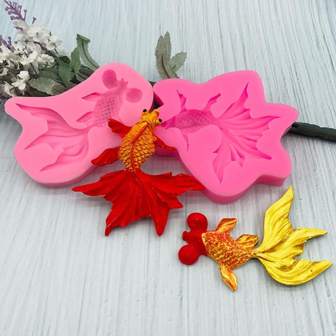 Goldfish Fondant Silicone Mold-animal Goldfish Mold-carp Fish Mold-goldfish Polymer Clay Mold ...
