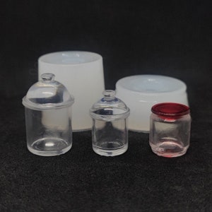 3 Styles Miniature Jar Silicone Mold-dollhouse Jar Resin Mold-jar Glass ...