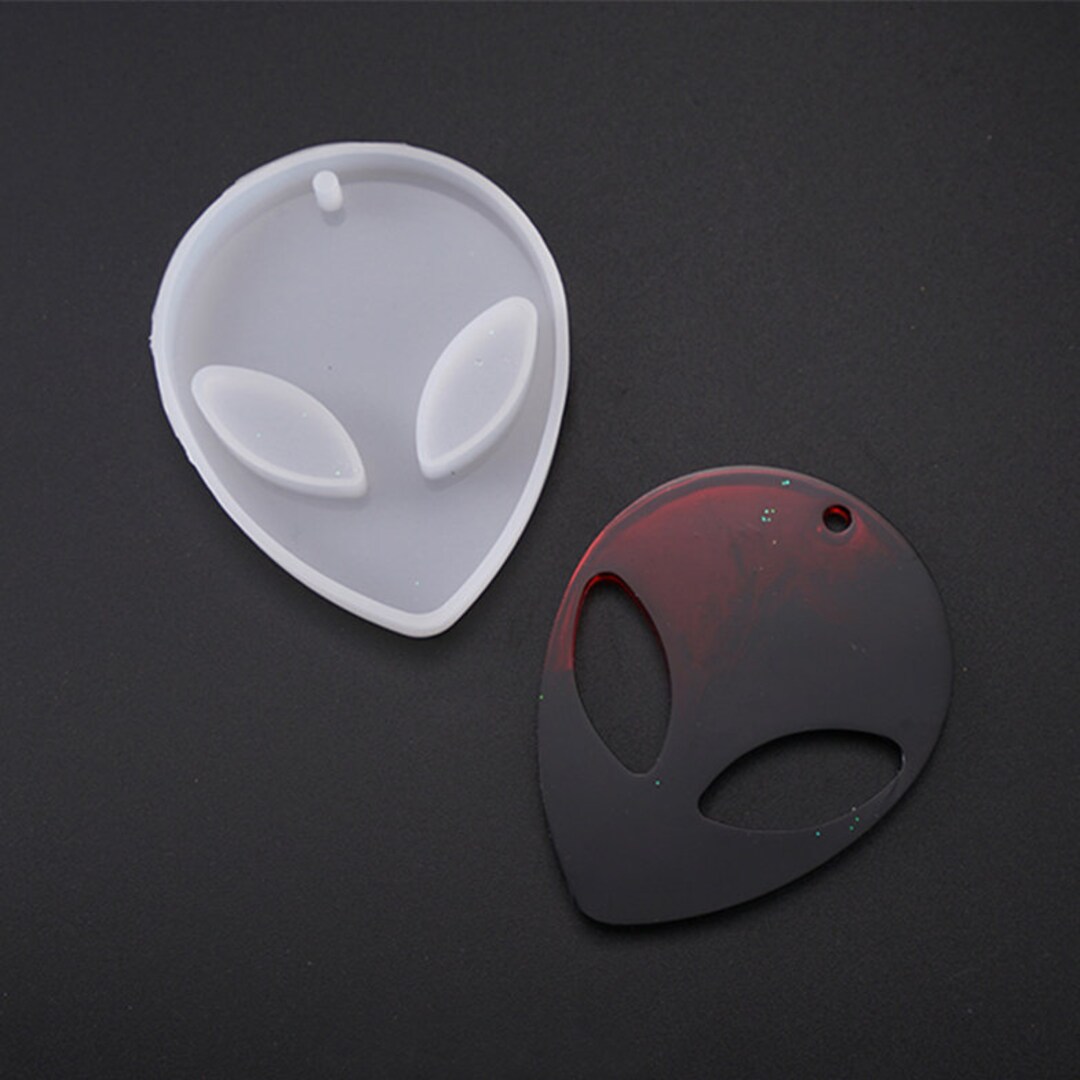 Halloween Alien Pendant Mold-alien Keychain Mold-alien Head Resin Mold ...