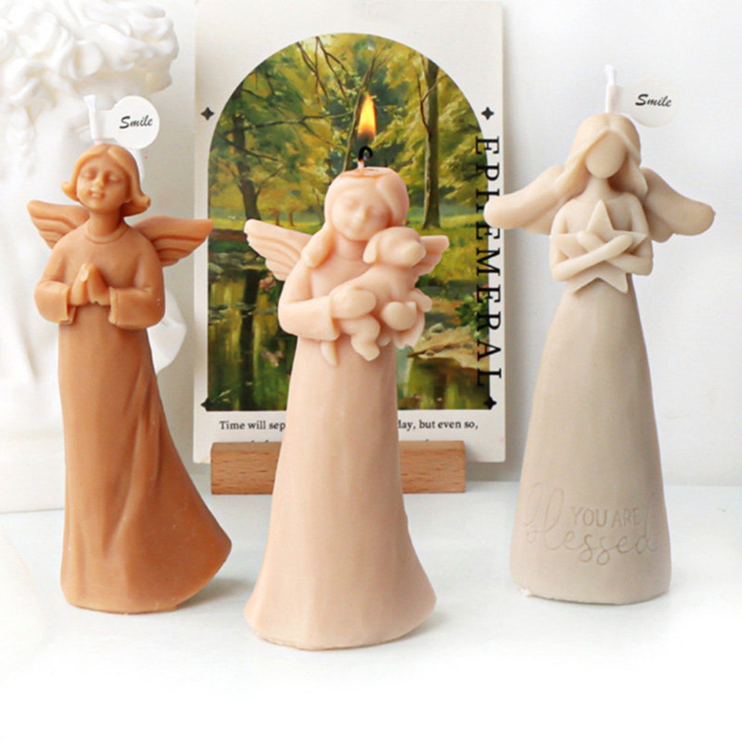 Praying Angel Silicone Mold-girl Angels Candle Mold-heart Star Angel ...