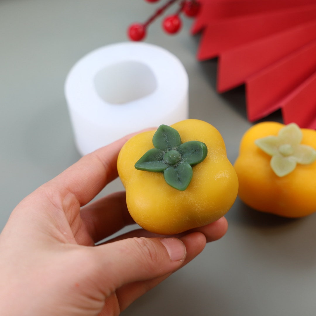 3D Persimmon Fondant Silicone Mold-fruit Persimmon Candle Mold-lucky ...