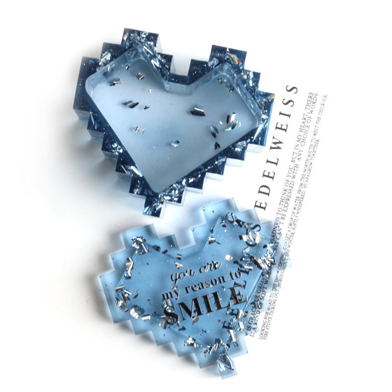 Pixel Heart Shaped Storage Box Mold-heart Silicone - Etsy