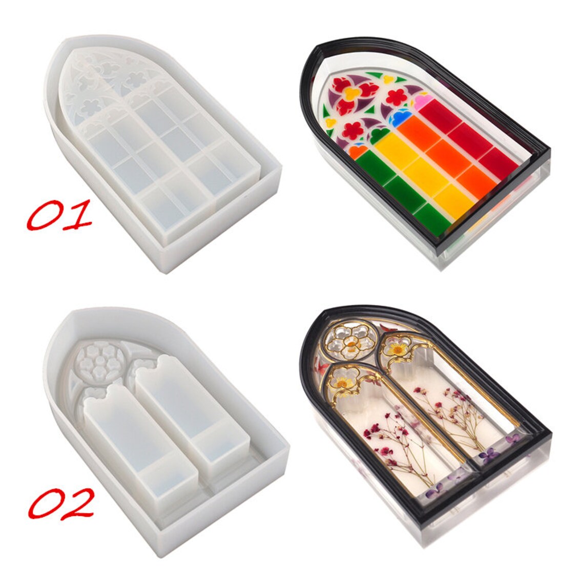 Cathedral Window Concrete Silicone Mold-church Window Storage Box Mold ...