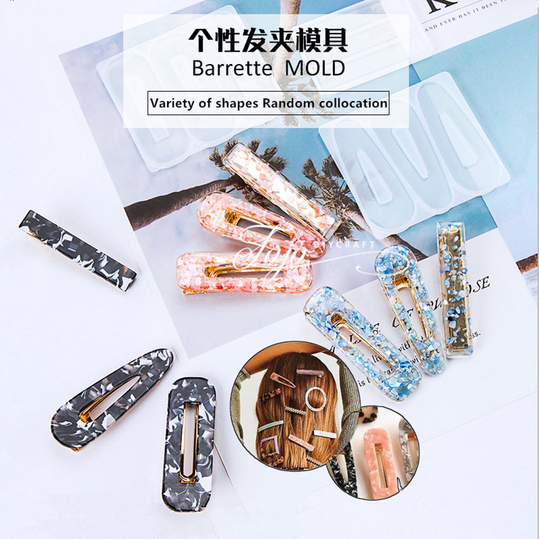 Cute Hair Barrettes Mold-hair Clips Resin Mold-colorful Hair Clips Mold ...