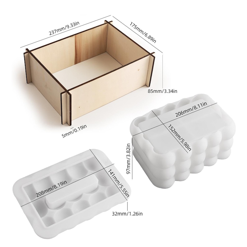 Rectangle Tissue Box Silicone Mold-bubble Tissue Box Mold-tissue Holder ...