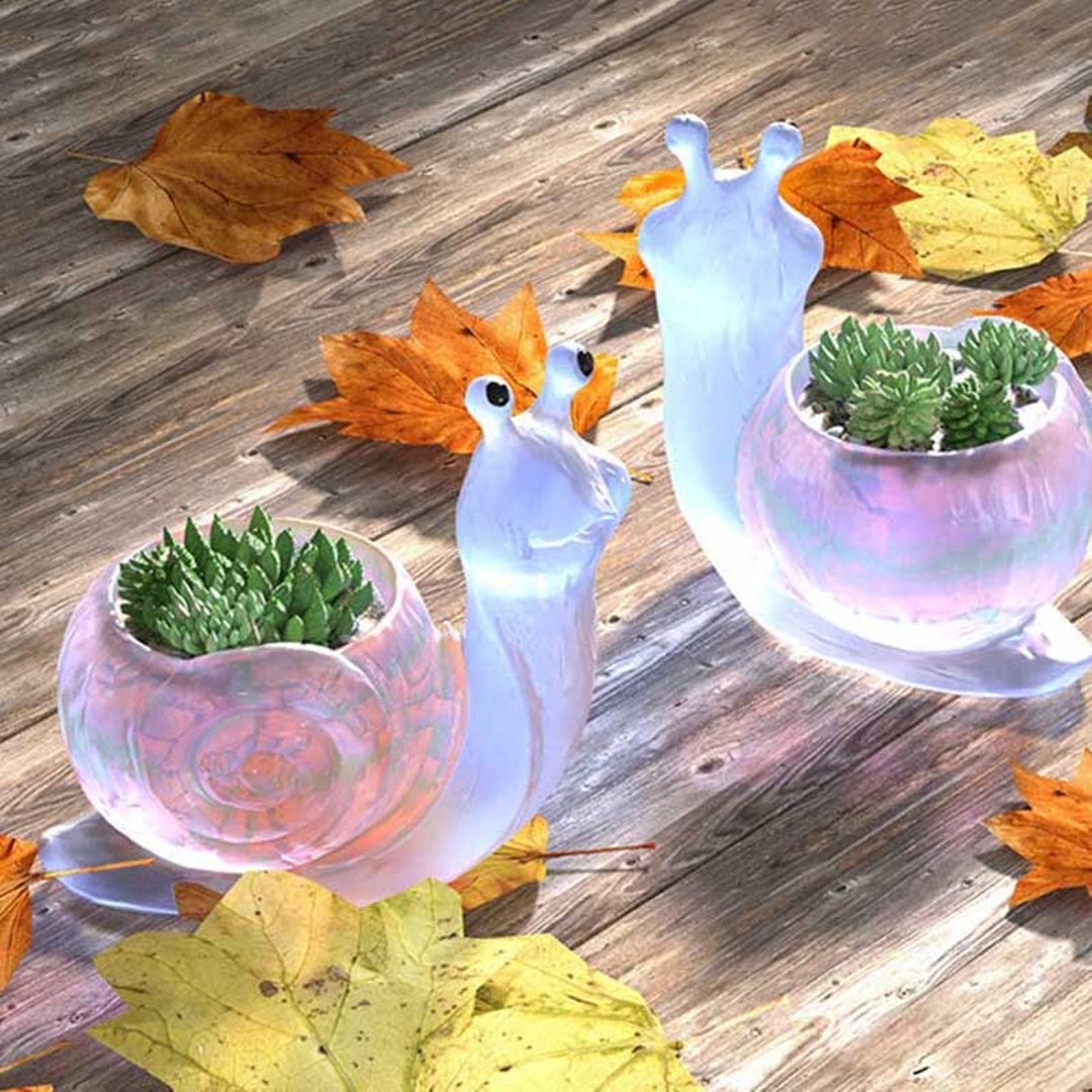 Animal Snail Silicone Mold-snail Flower Pot Resin Mold-snail Candle ...