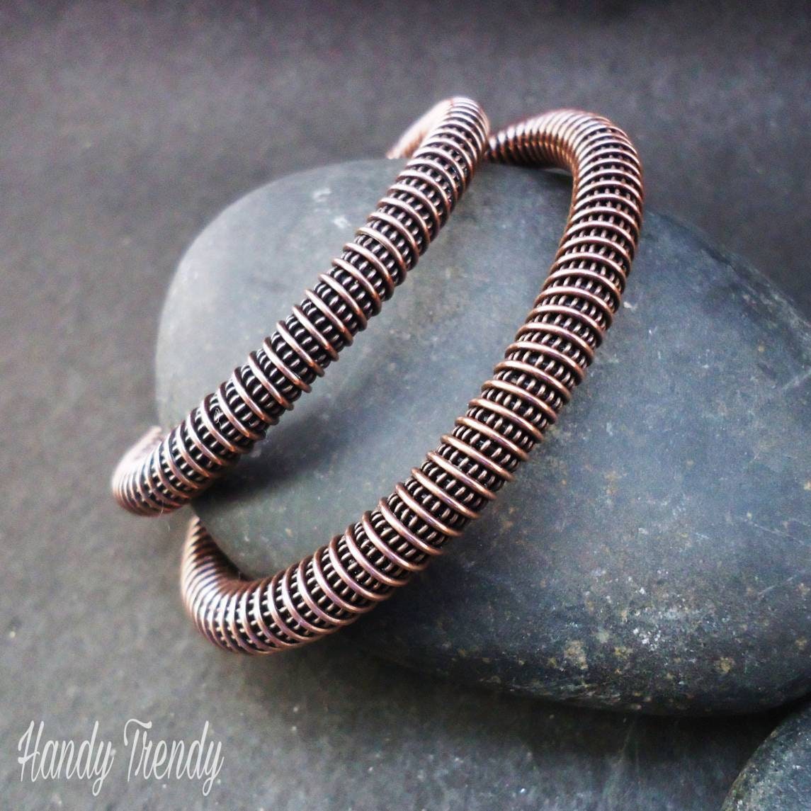 Coiled-coil cuff bracelet Couple bracelet Wire wrap bracelet | Etsy