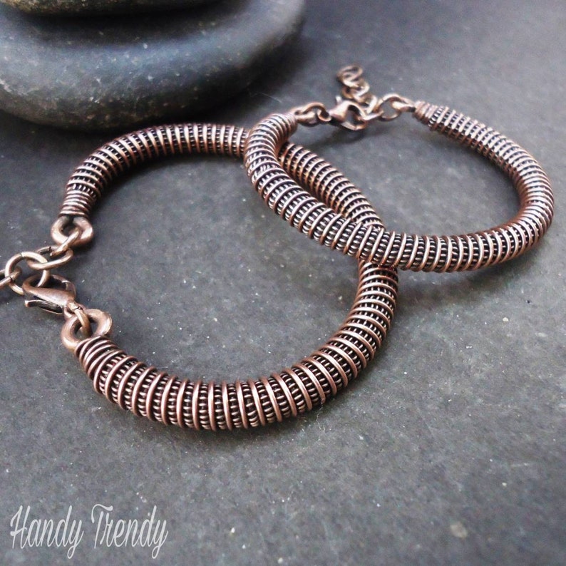 Coiled-coil Cuff Bracelet Couple Bracelet Wire Wrap Bracelet - Etsy