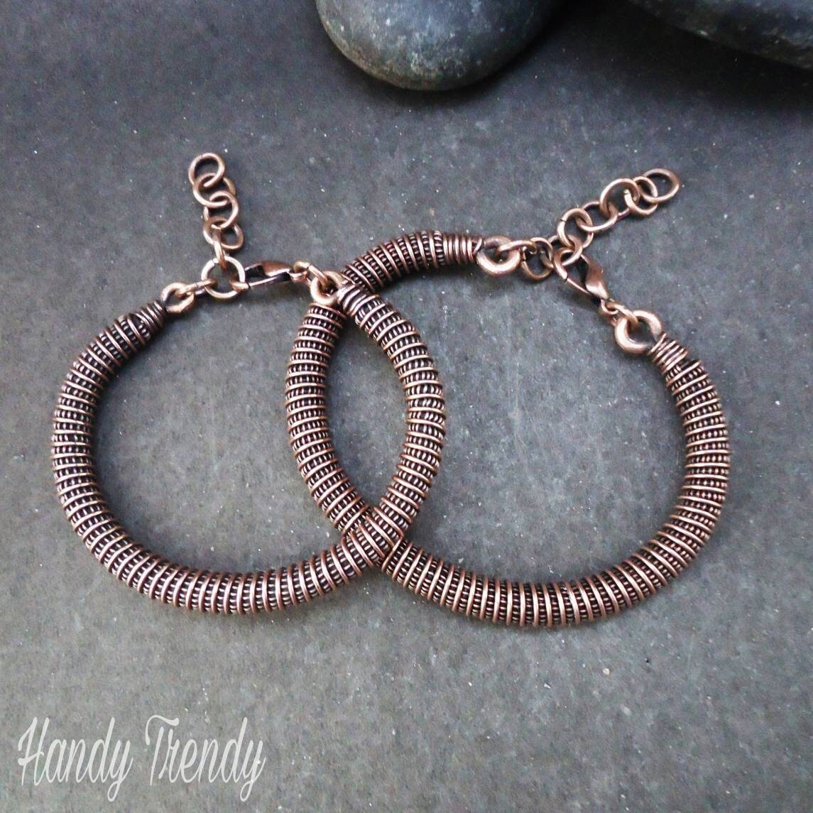 Coiled-coil cuff bracelet Couple bracelet Wire wrap bracelet | Etsy