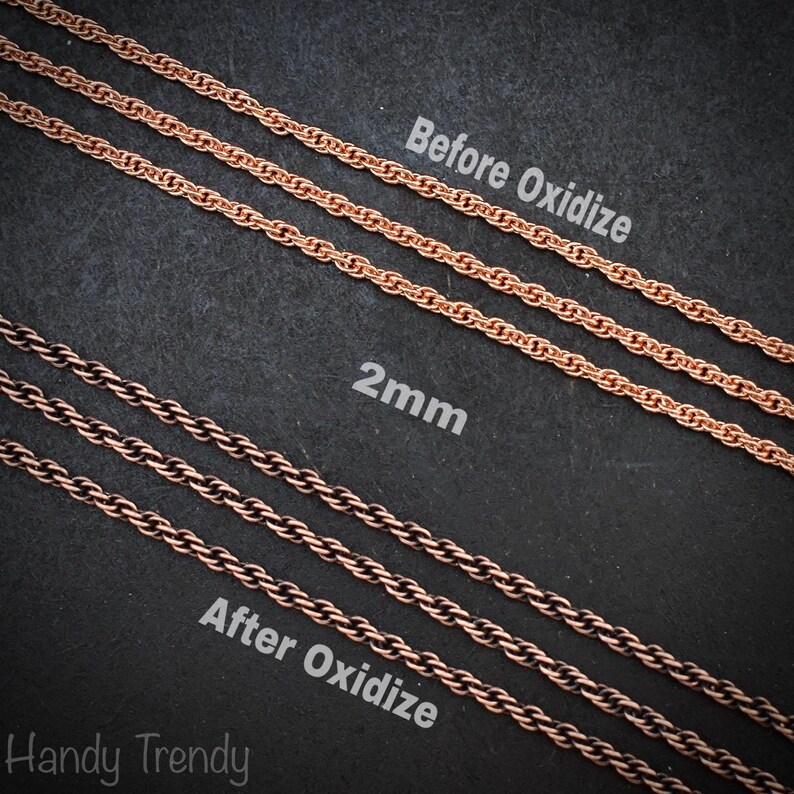 5 Meter Pure Copper Chain, 2mm 3mm Size, Soldered Link, Rope Chain ...