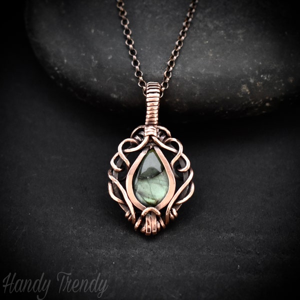 Boho Copper Necklace - Etsy