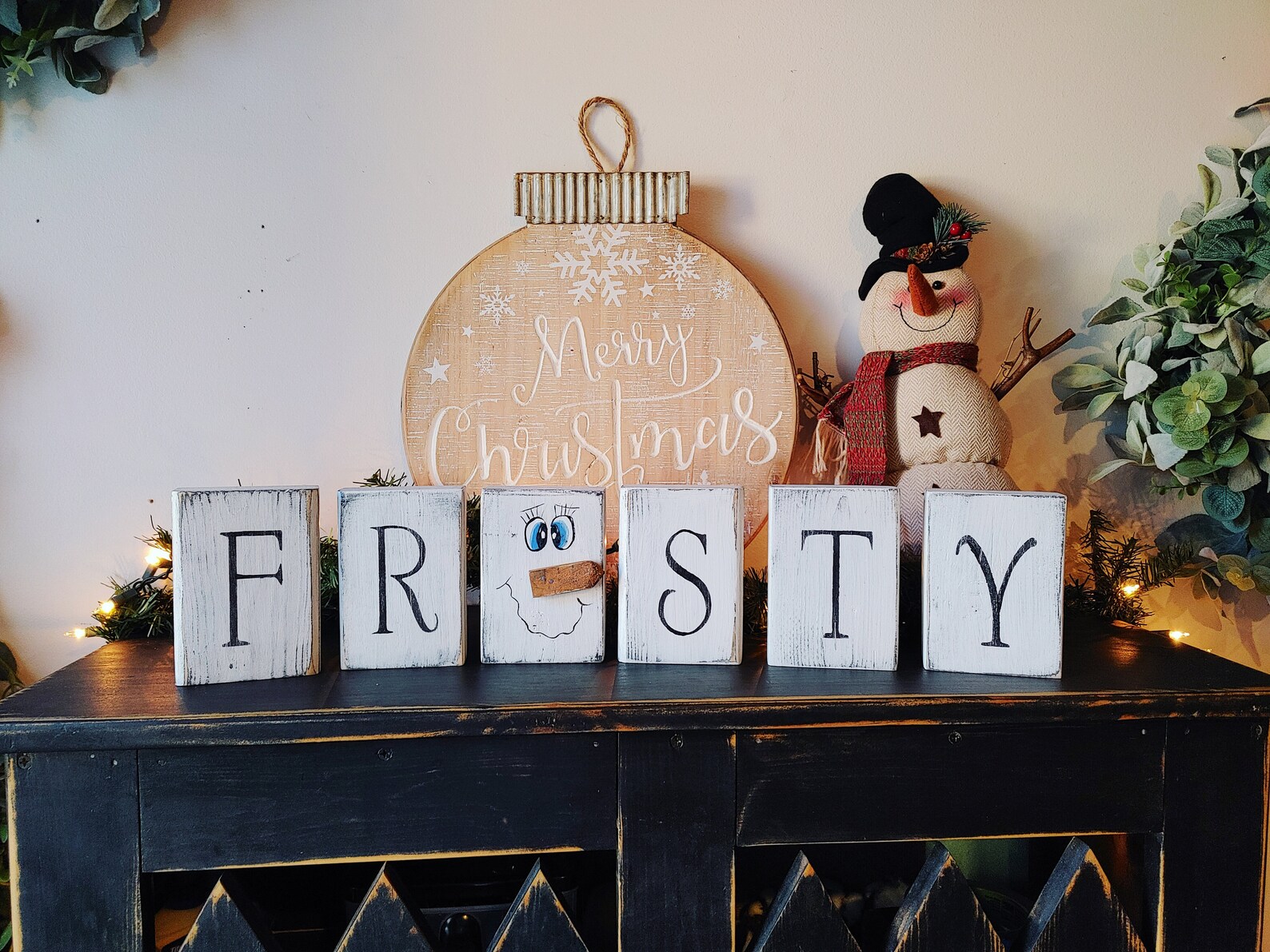 Frosty the Snowman Block Set, Snowman Mantle Decor, Christmas Mantle ...