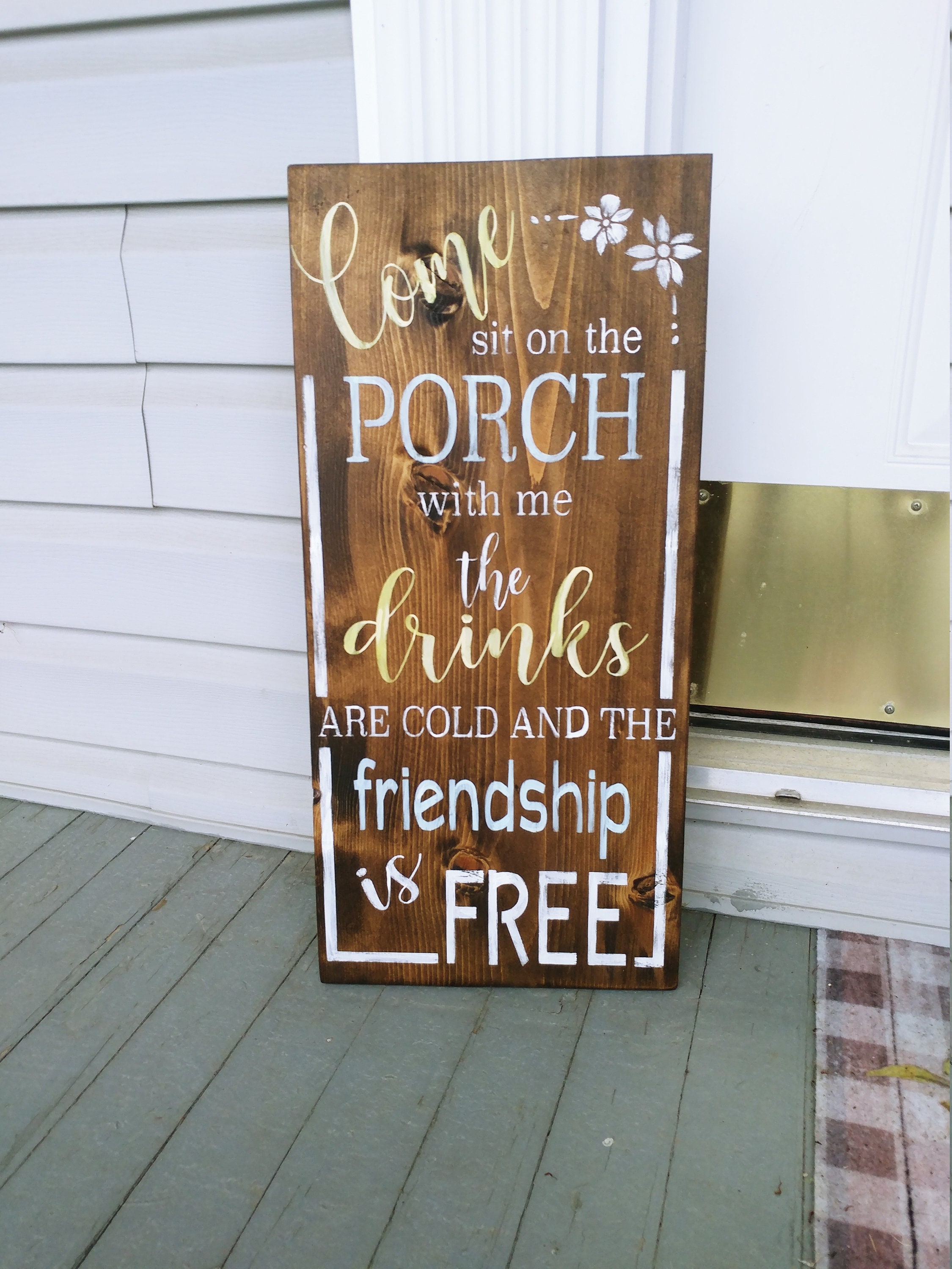 Front Porch Sign Porch Decor Wood Welcome to Our Porch Sign | Etsy