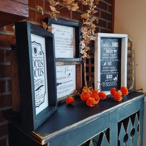 Set of 4 Handmade Hocus Pocus Signs, Witch Signs for Halloween, Spooky ...
