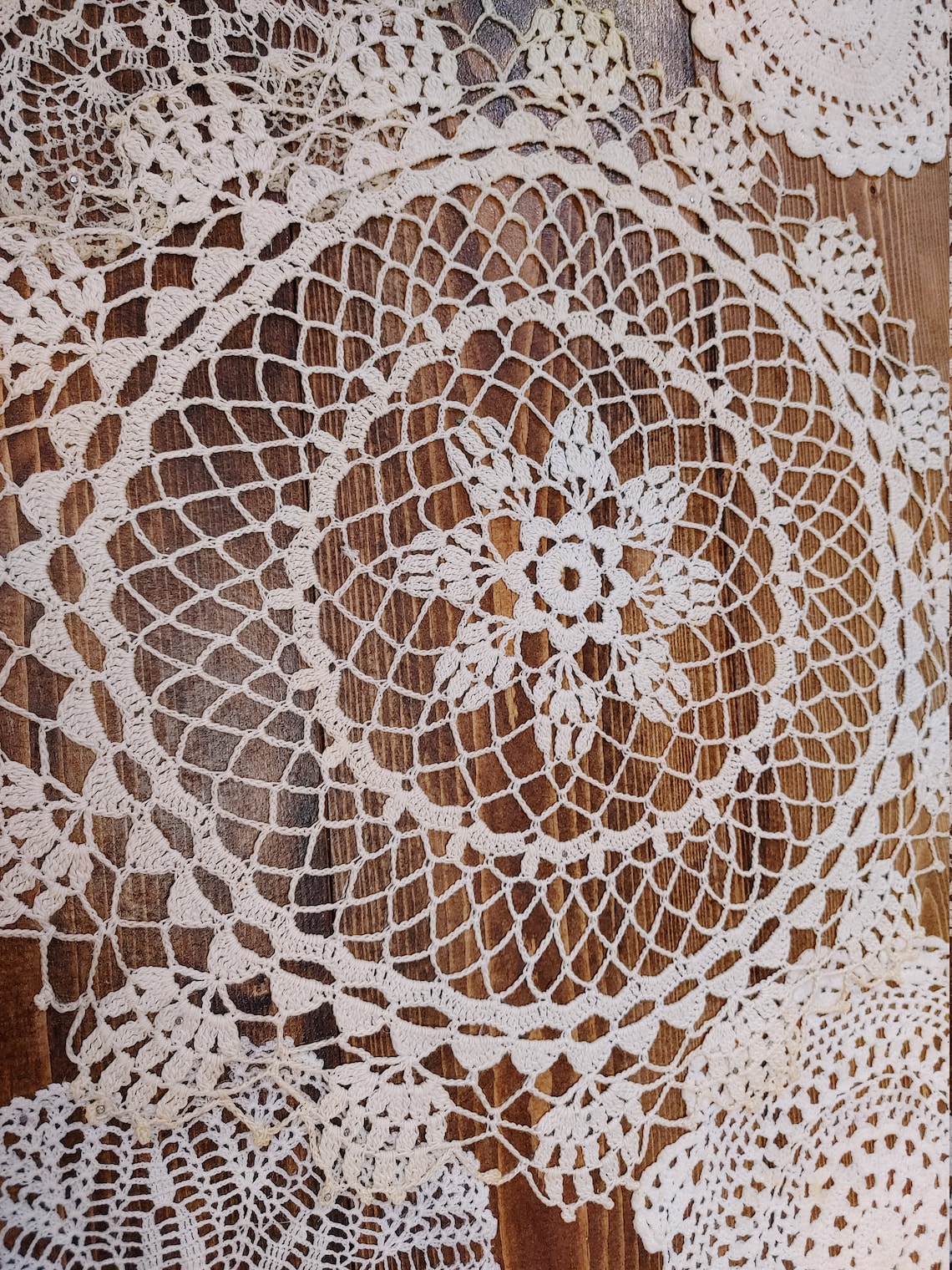 Doily Wall Decor Handmade Farmhouse Wall Decor Boho Wall - Etsy