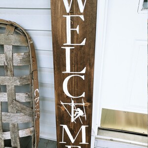 Vertical Welcome Sign for Front Door, Lineman Gift, Fathers Day Gift ...
