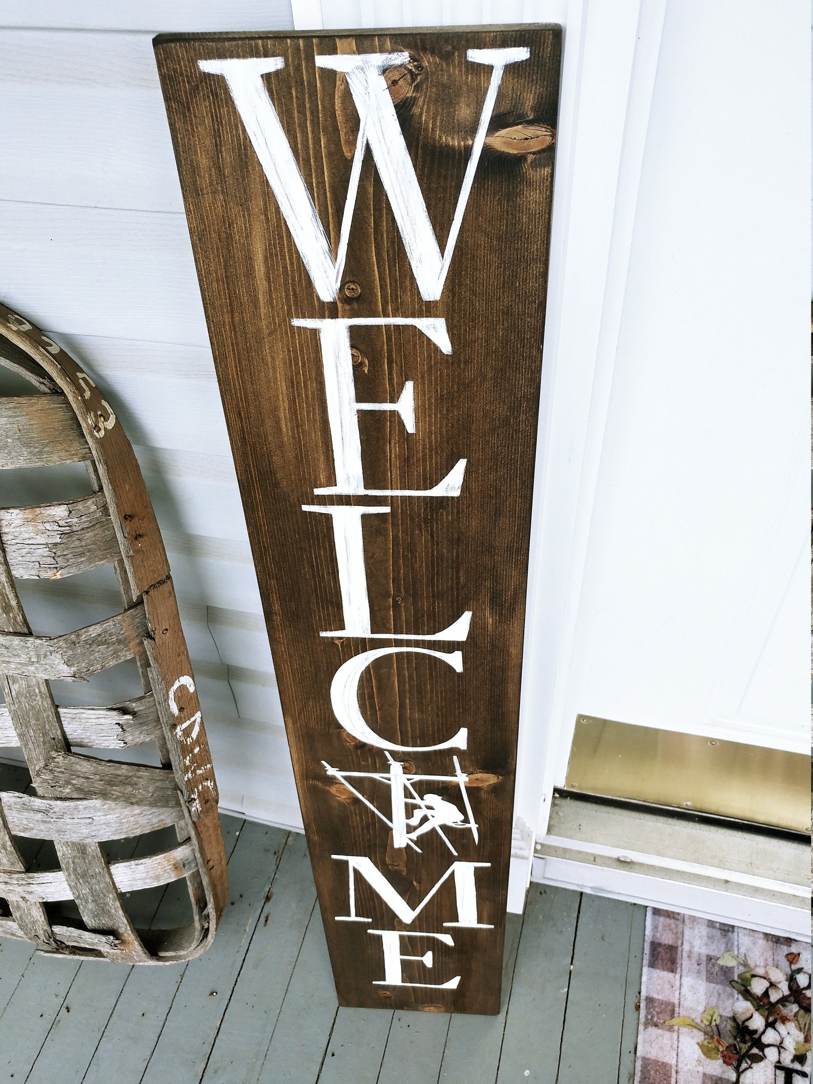 Vertical Welcome Sign for Front Door Lineman Gift Fathers | Etsy