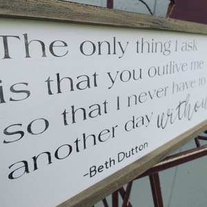 Beth Dutton Quote, Yellowstone Quotes, Rip and Beth, Handmade Wood Sign ...