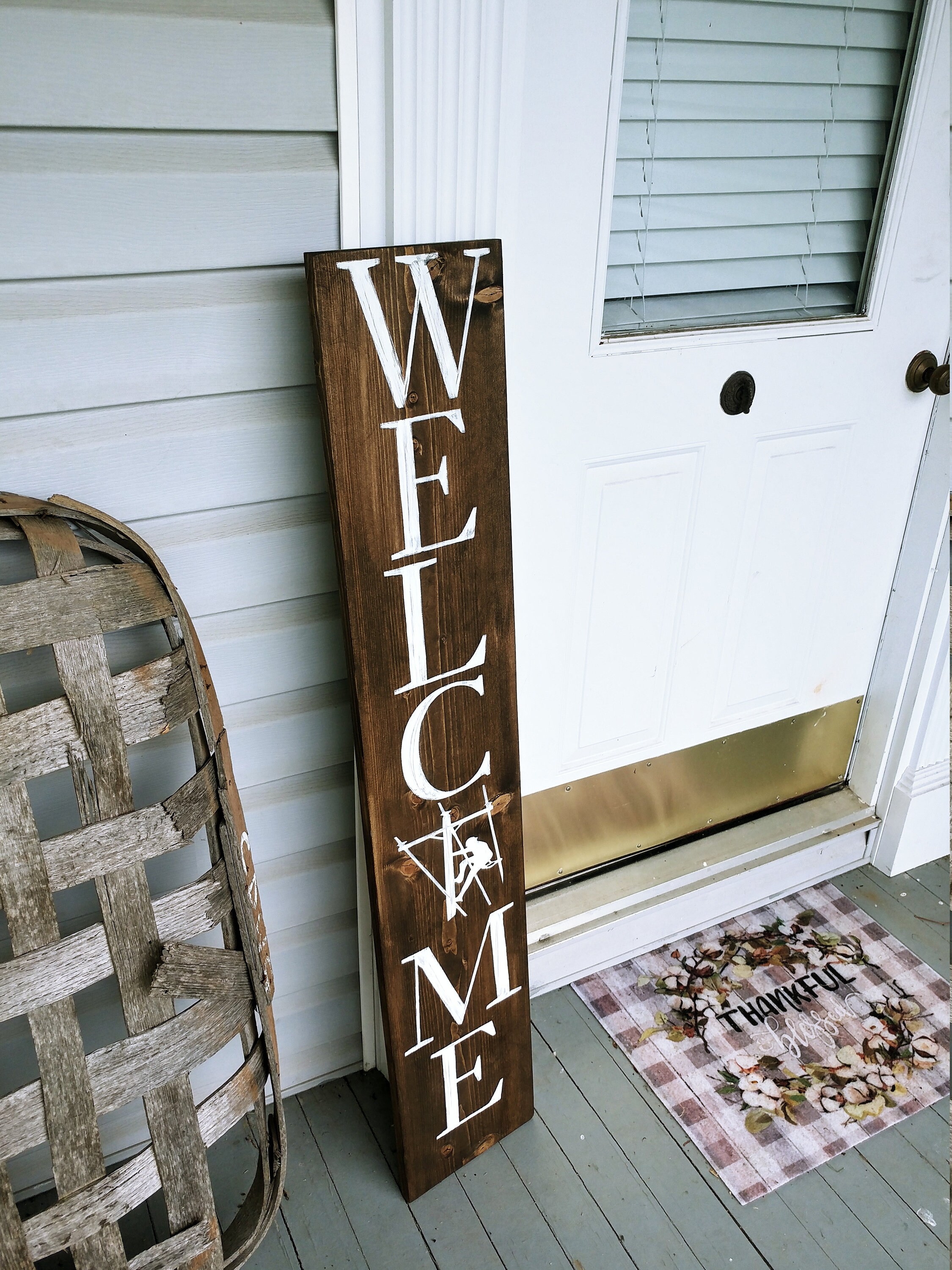 Vertical Welcome Sign for Front Door Lineman Gift Fathers | Etsy