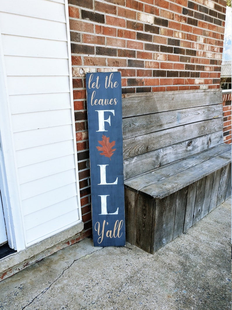 NEW DESIGN Vertical Fall Welcome Sign Vertical Wood Sign | Etsy