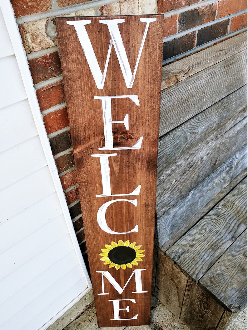 Vertical Welcome Sign Vertical Welcome Sign for Front Porch | Etsy
