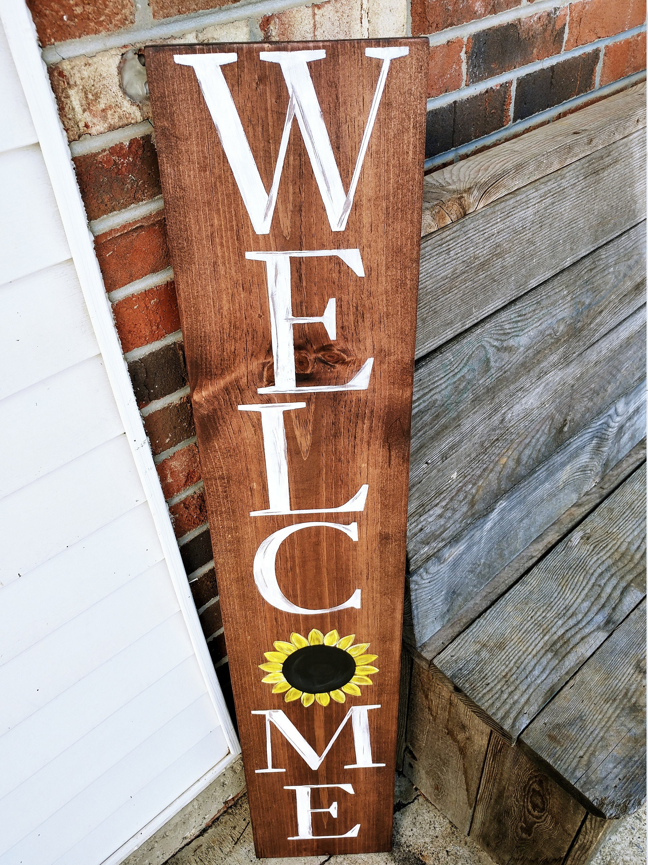 Vertical Welcome Sign Vertical Welcome Sign for Front Porch | Etsy