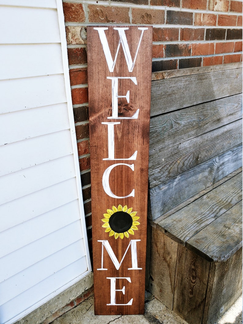 Vertical Welcome Sign Vertical Welcome Sign for Front Porch | Etsy