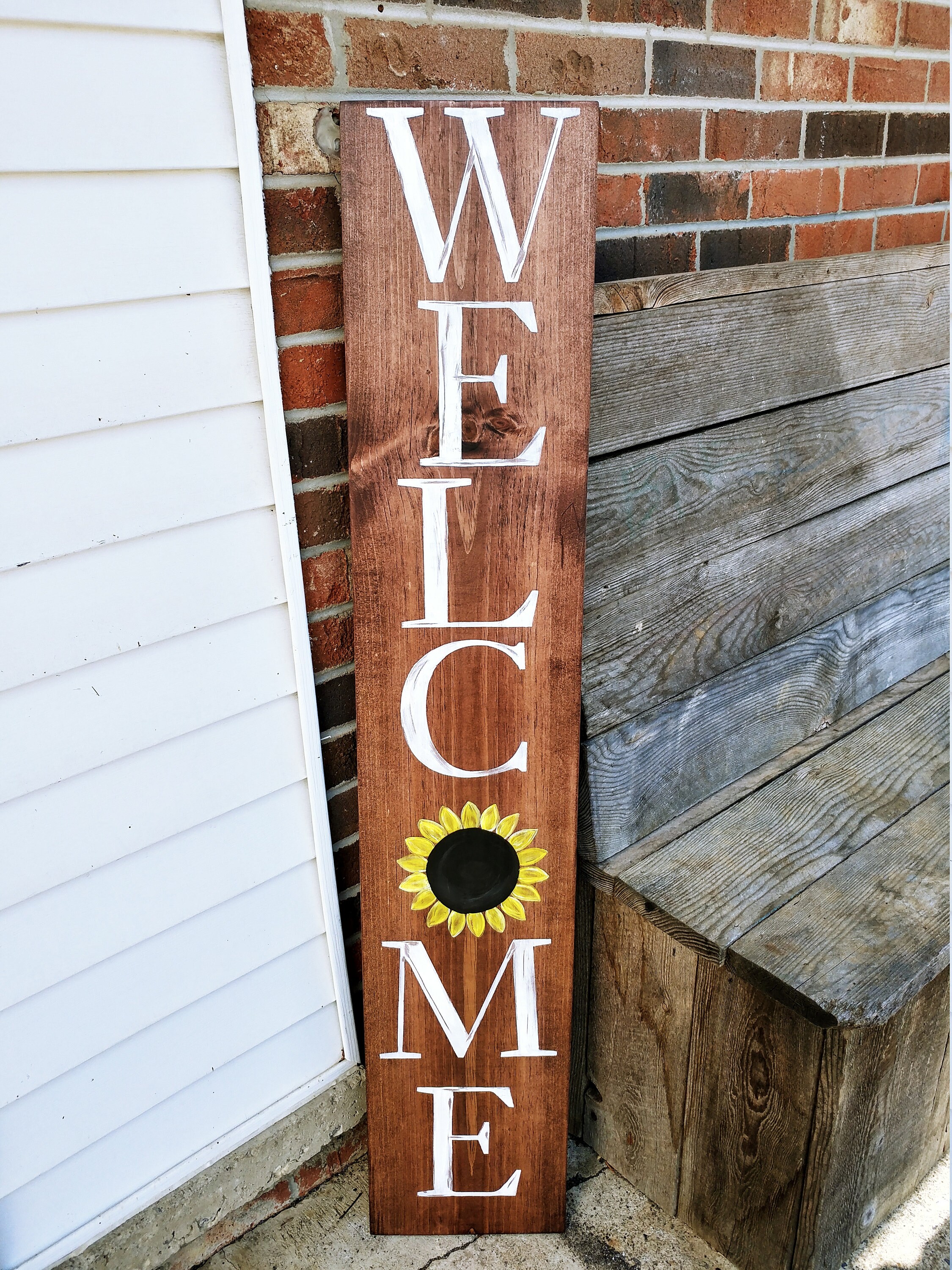 Vertical Welcome Sign Vertical Welcome Sign for Front Porch | Etsy