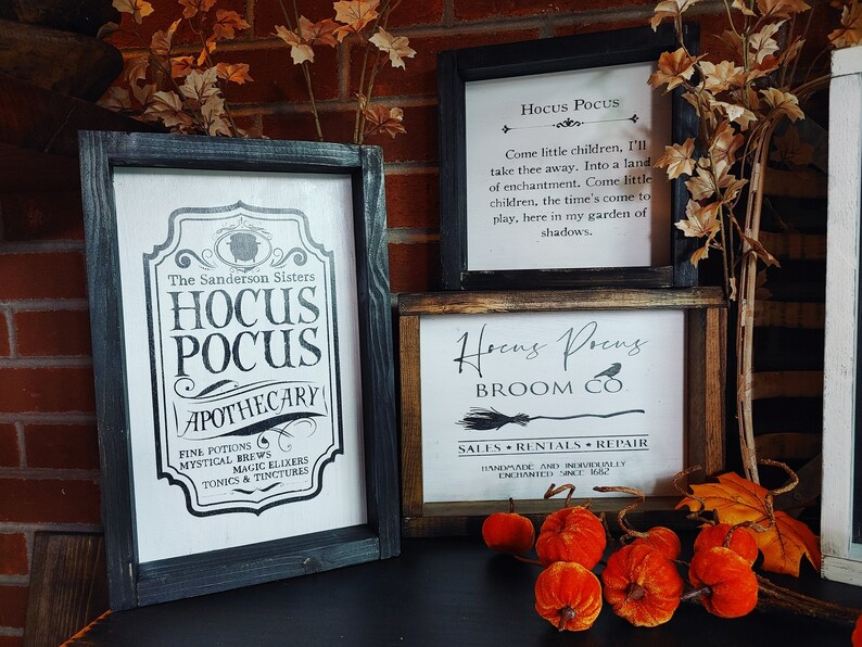 Set of 4 Handmade Hocus Pocus Signs Witch Signs for - Etsy