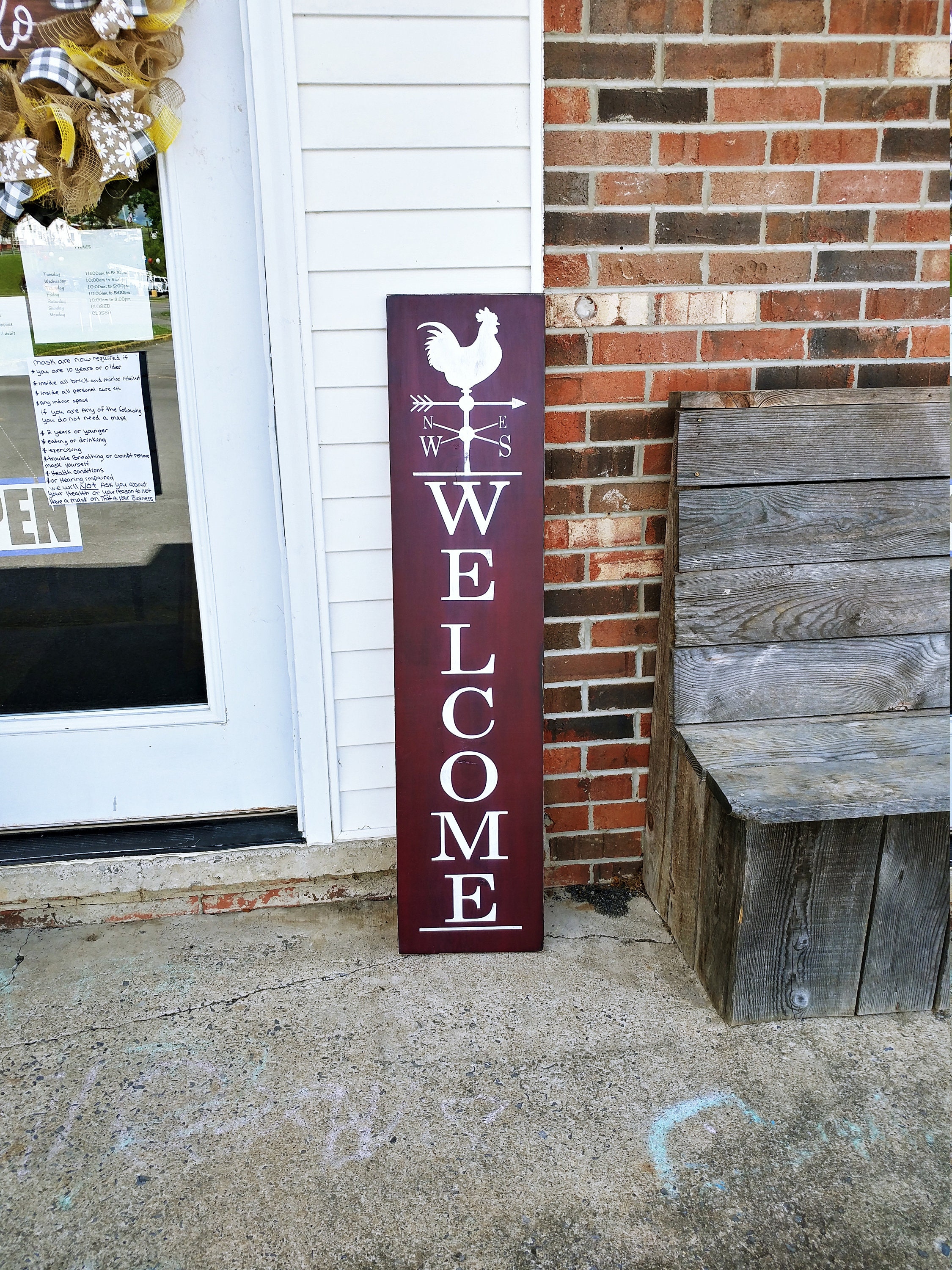 WELCOME SIGN Welcome Sign for Front Porch Vertical Welcome - Etsy
