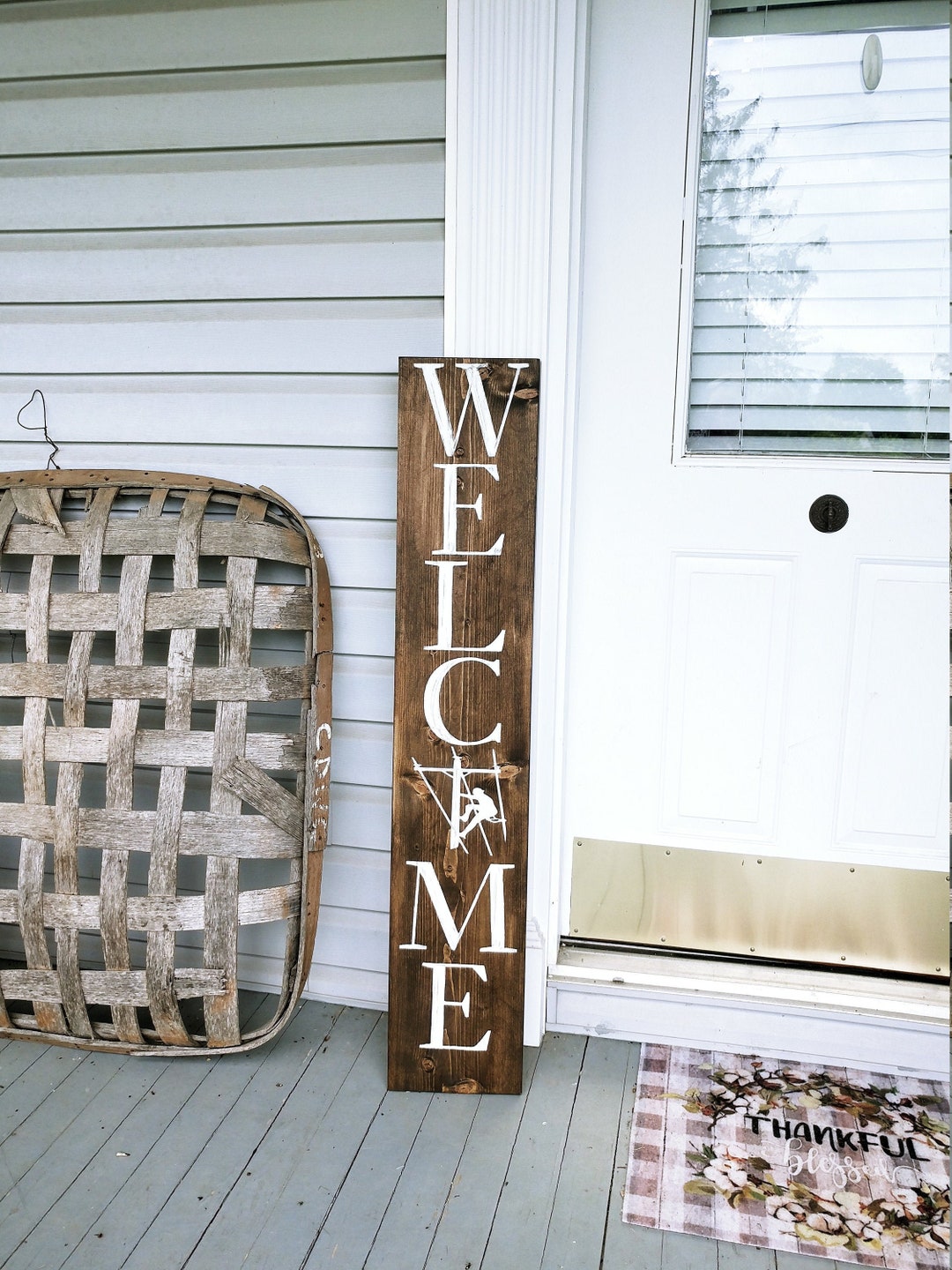 Vertical Welcome Sign for Front Door, Lineman Gift, Fathers Day Gift ...