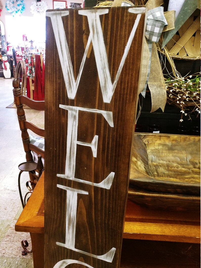 WELCOME SIGN welcome sign for front porch vertical welcome | Etsy