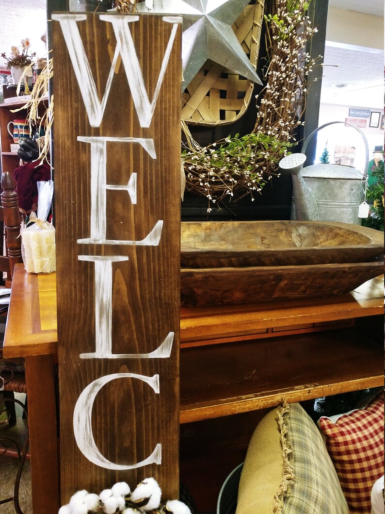 WELCOME SIGN welcome sign for front porch vertical welcome | Etsy