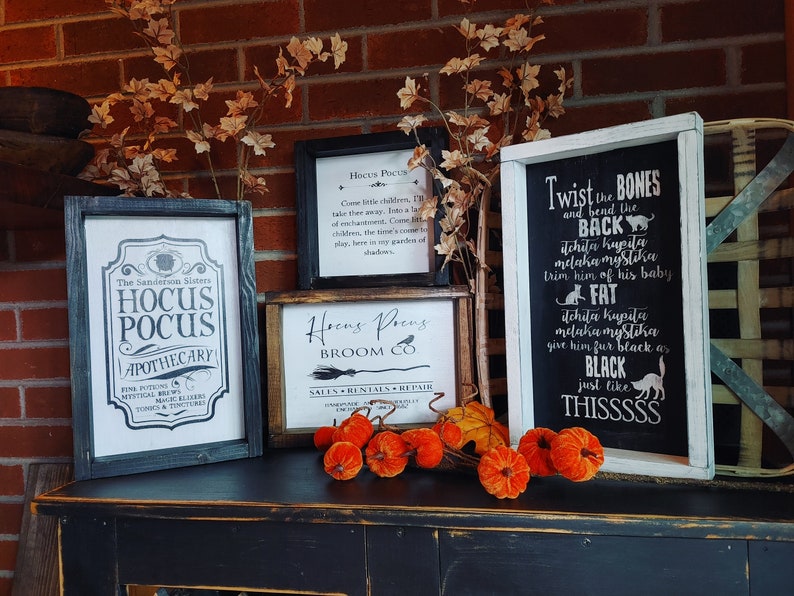 Set of 4 Handmade Hocus Pocus Signs Witch Signs for - Etsy