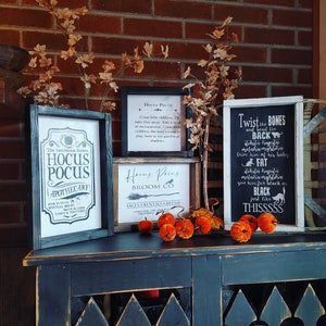Set of 4 Handmade Hocus Pocus Signs, Witch Signs for Halloween, Spooky ...