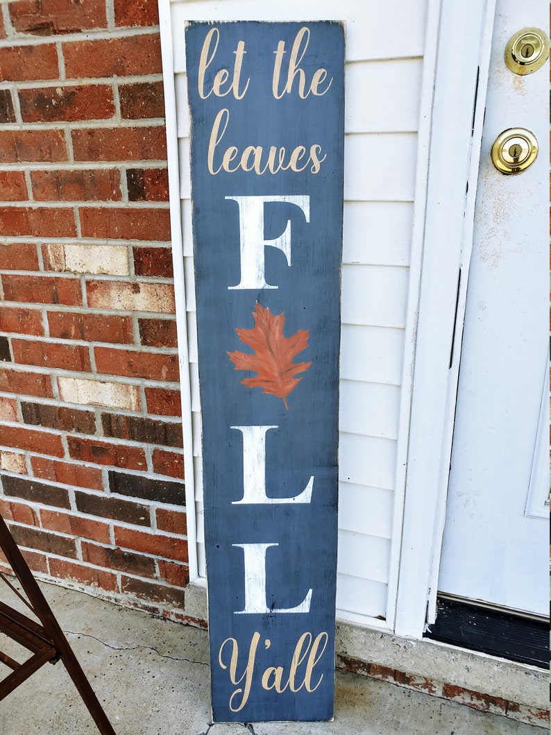 NEW DESIGN Vertical Fall Welcome Sign Vertical Wood Sign | Etsy