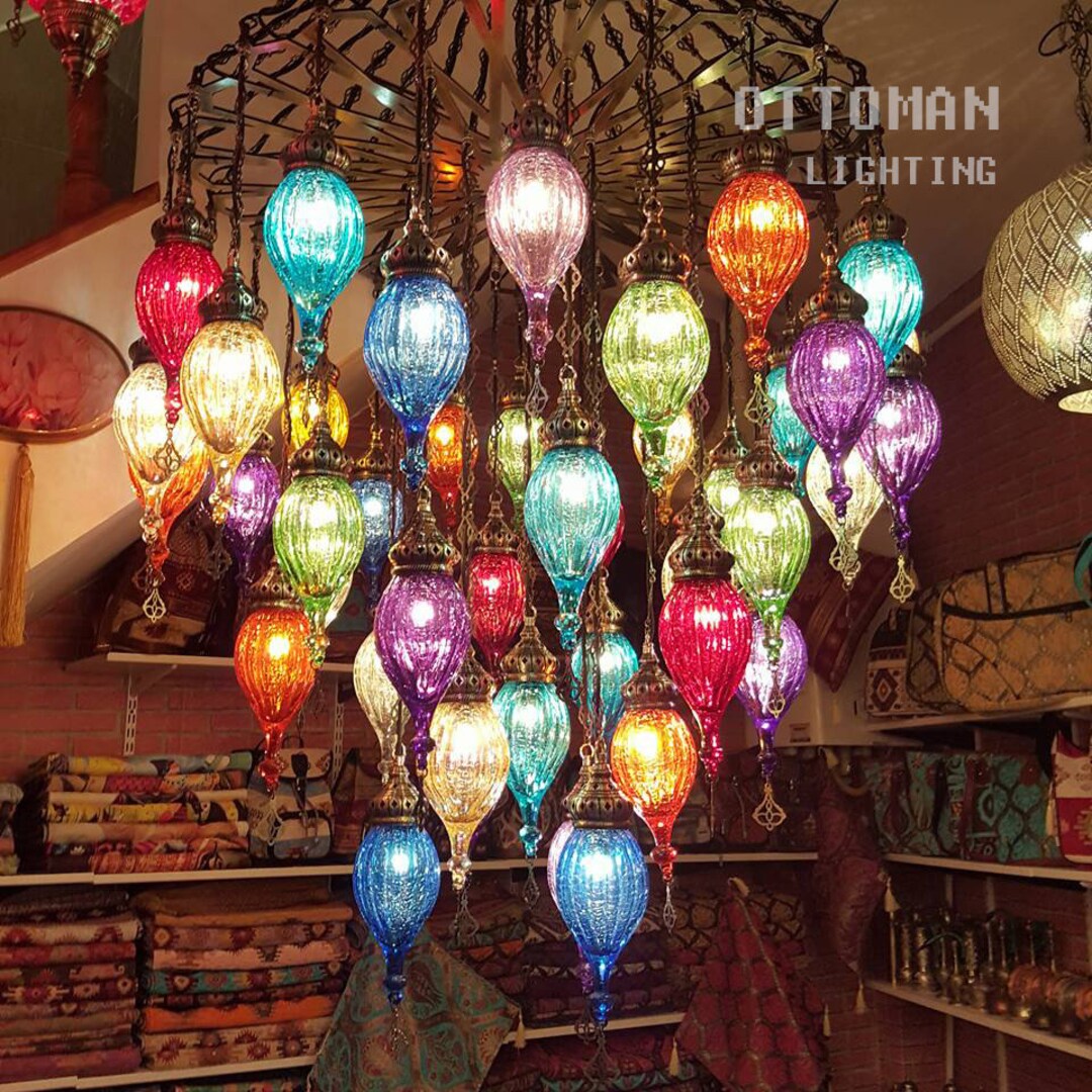 37 Colorful Turkish Ceiling Lamp, Moroccan Laser Ceiling Lighting Decor ...