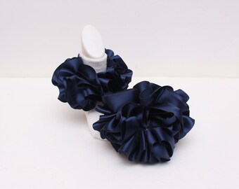 Navy Blue Ruffle Socks - Etsy