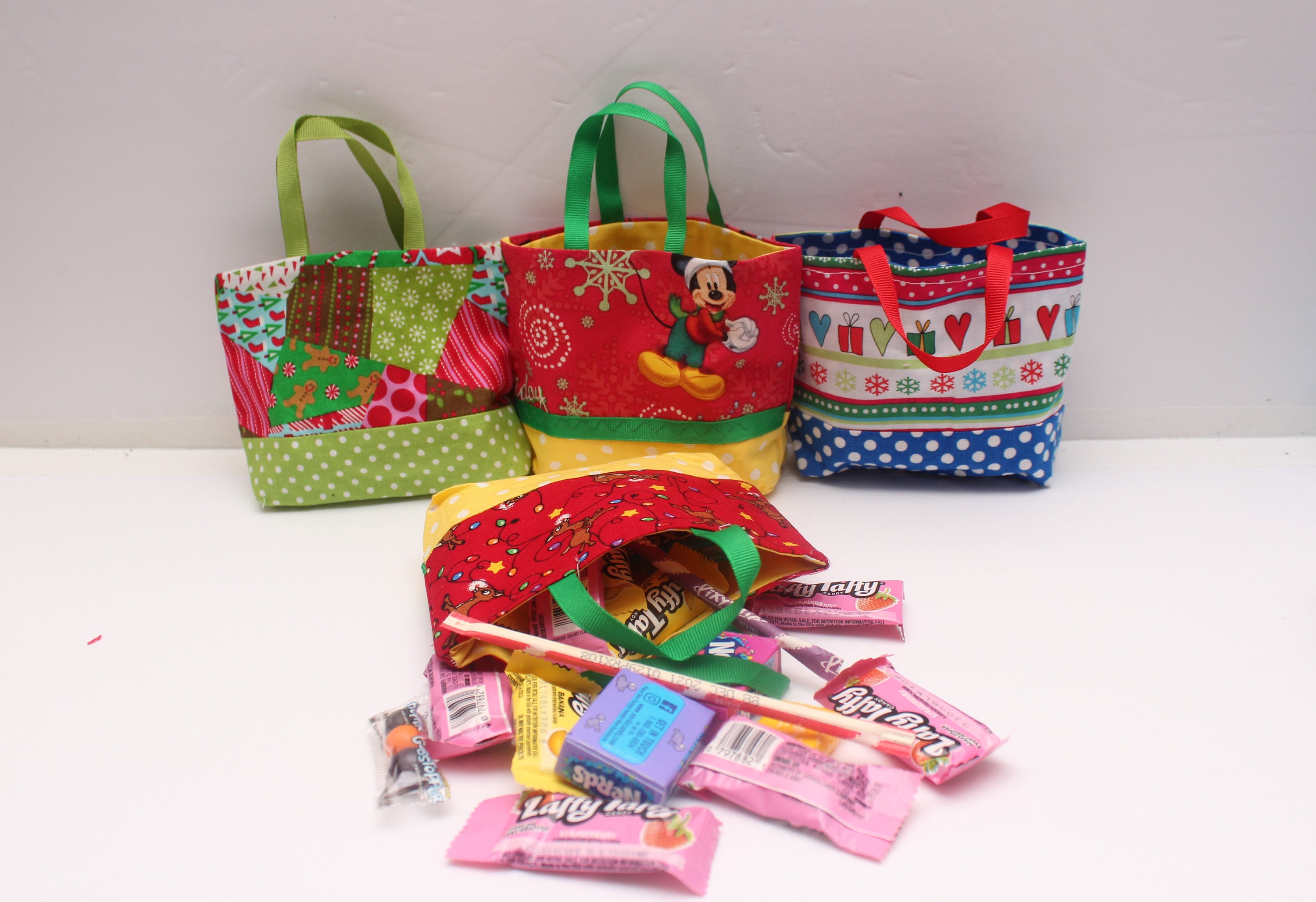 Mini Christmas Gift Bags Mini Tote Gift Bags Gift Tote - Etsy