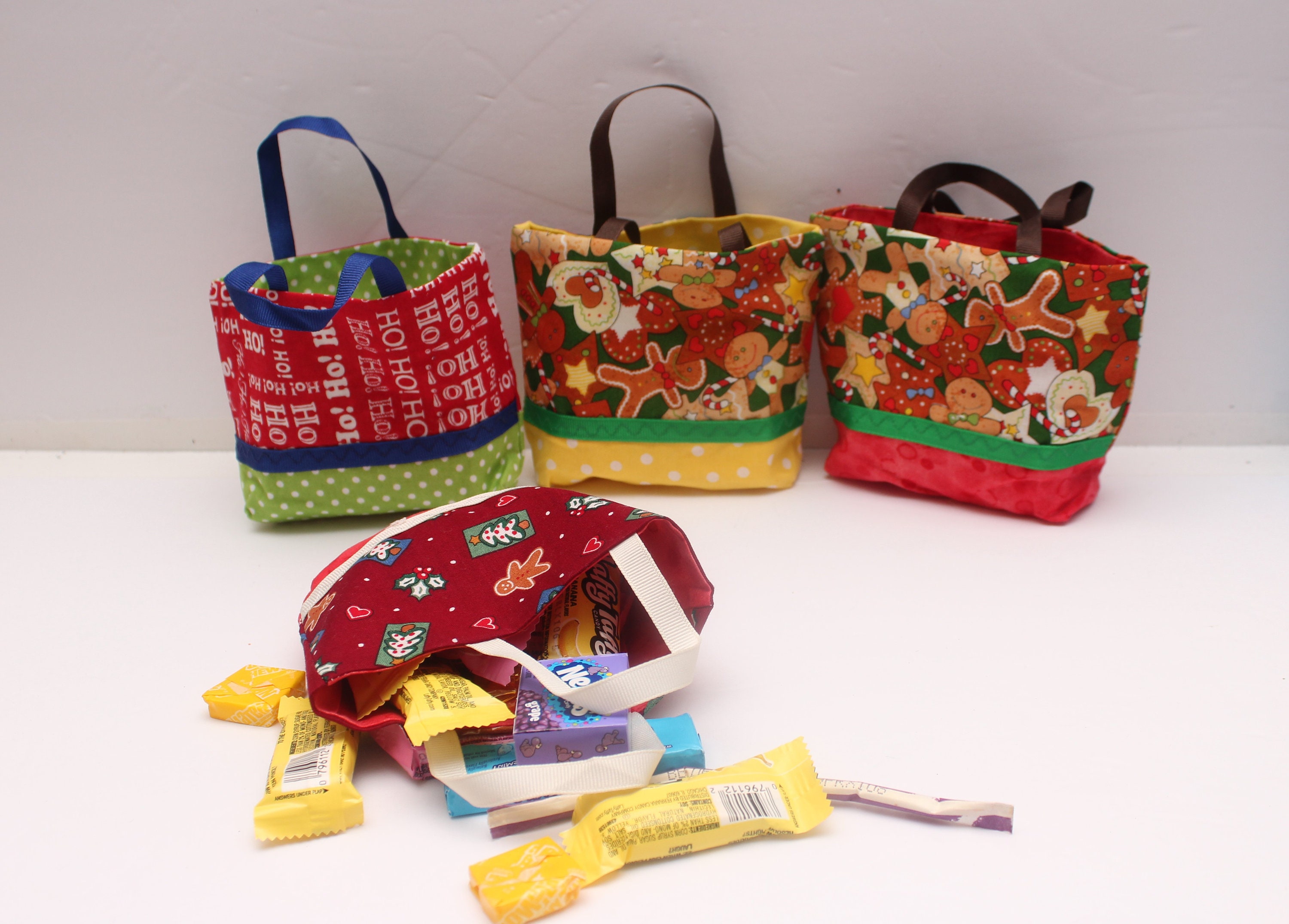 Mini Christmas Gift Bags Mini Tote Gift Bags Gift Tote - Etsy